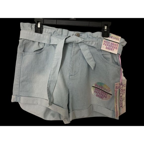 Blue | Shorts | Nwt Blue Spice High Waist Paperbag Shorts Juniors Size ...